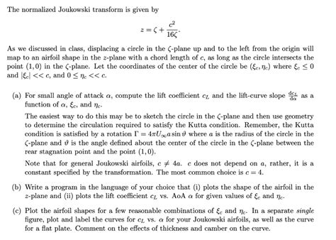 The Normalized Joukowski Transform Is Given By Z 5