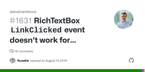 RichTextBox LinkClicked Event Doesn T Work For Friendly Named Hyperlinks Issue