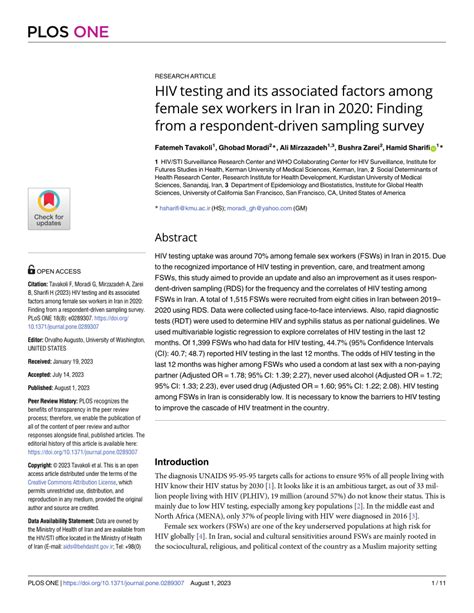 Pdf Hiv Testing And Its Associated Factors Among Female Sex Workers