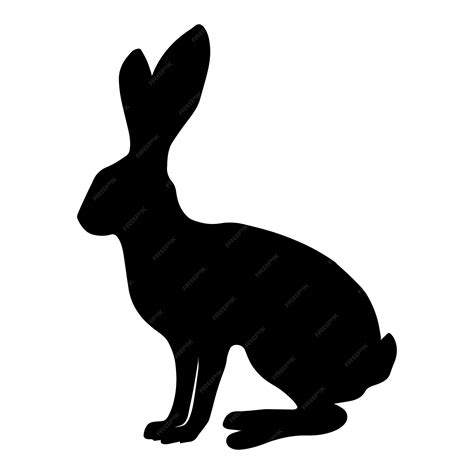 Premium Vector Hare Standing Silhouette Vector Illustration