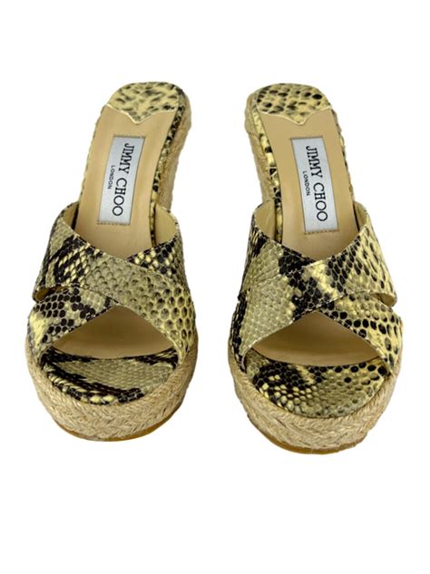 Plataforma Jimmy Choo Phyllis Python Original BCH5904 Etiqueta Única