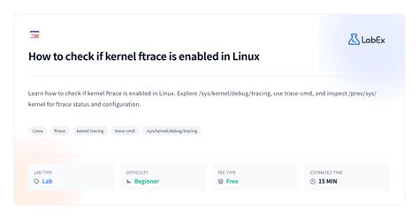Linux 에서 커널 Ftrace 활성화 여부 확인 방법 Ftrace 상태 및 설정 Labex