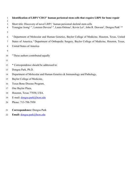Pdf Identification Of Lrp1cd13 Human Periosteal Stem Cells That