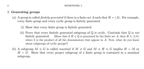 Solved 2 Homework 5 2 Generating Groups A A Group Is