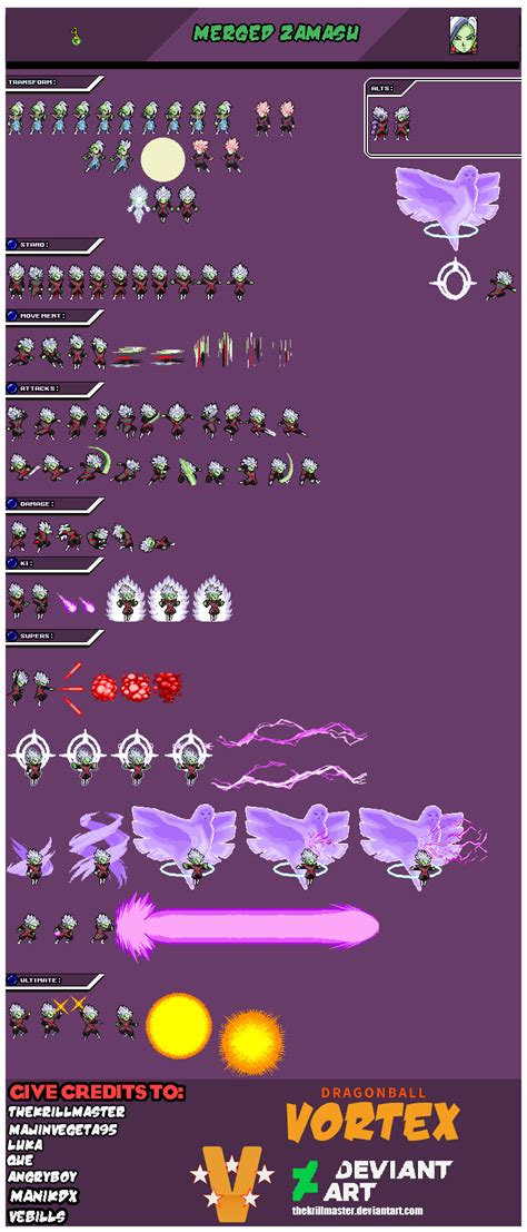Merged Zamasu Sprite Sheet By Thekrillmaster On Deviantart