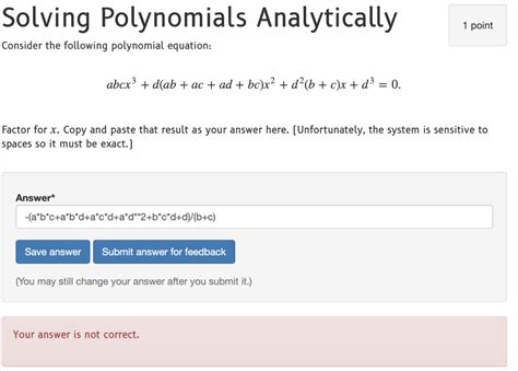 Solving Polynomials Analytically Point Consider The Chegg