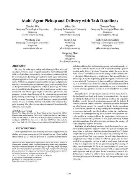 pdf multi agent pickup and delivery with task deadlines