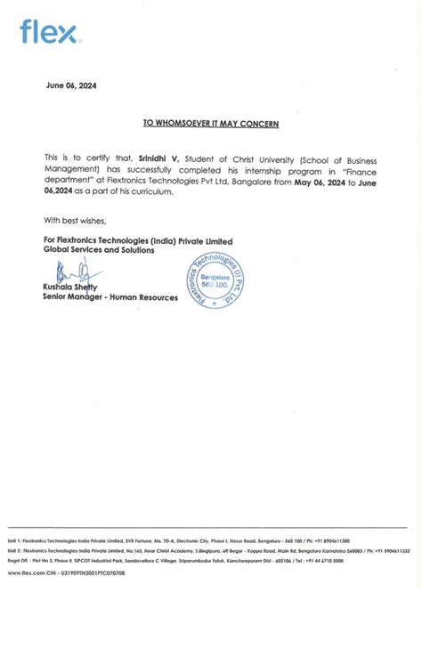 Srinidhi V On Linkedin Thrilled To Share That I Have Successfully Completed My Finance Internship…