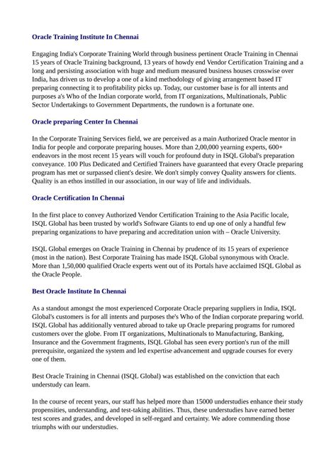 Ppt Oracle Training Institute In Chennai Oracle Training Centre In Chennai Powerpoint