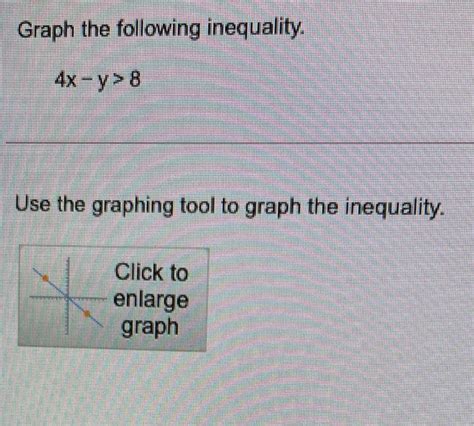 Solved Graph The Following Inequality 4x Y 8 Use The