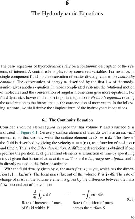 The Hydrodynamic Equations Chapter 6 Physics Of Flow In Porous Media