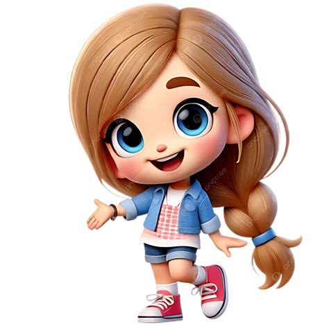 Colorful Animated Girl For Animation And Design Projects Cute Cartoon Girl Animated Girl