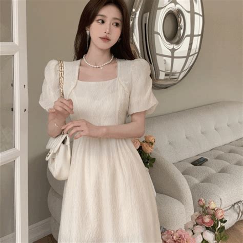 셀프웨딩브라이덜샤워룩~xl 화이트 진주 포인트 볼레로 반팔 퍼프 소매 웨딩드레스 주름 쉬폰 A라인 플레어 롱원피스 몸매보정 빅사이즈 여름원피스 비치 휴양지룩 바닷가