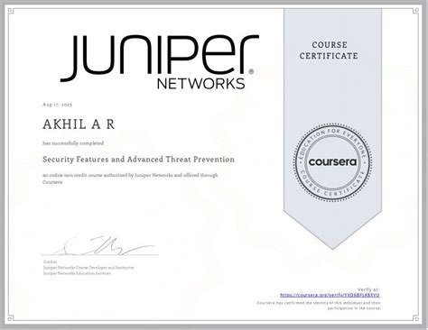 akhil a r on linkedin juniper coursera networkadministration