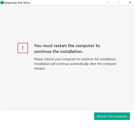 Restart Loop Error In Installation Kaspersky Anti Virus Kaspersky