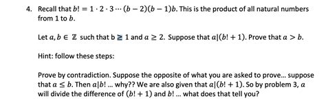 Solved Recall That B 1⋅2⋅3⋯ B−2 B−1 B This Is The Product