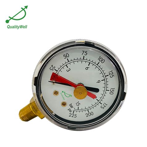 Gauge Set Dual Pointer Adjustment 0 15bar225psi Pressure Gauge