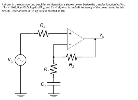Solved A Circuit In The Non Inverting Amplifier