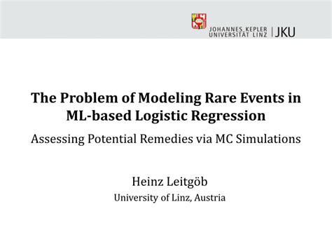 Pdf The Problem Of Modeling Rare Events In Ml Based Logistic