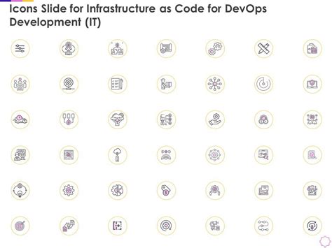 Icons Slide For Infrastructure As Code For Devops Development It Presentation Graphics