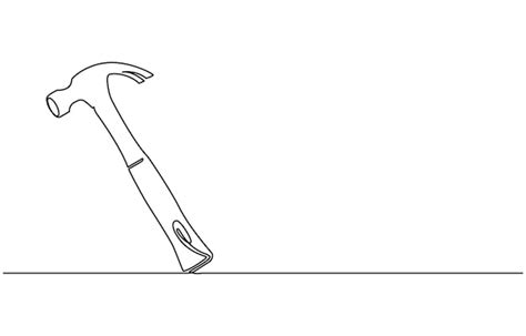 Premium Vector | One line drawing of isolated vector object hammer Hammer construction ...