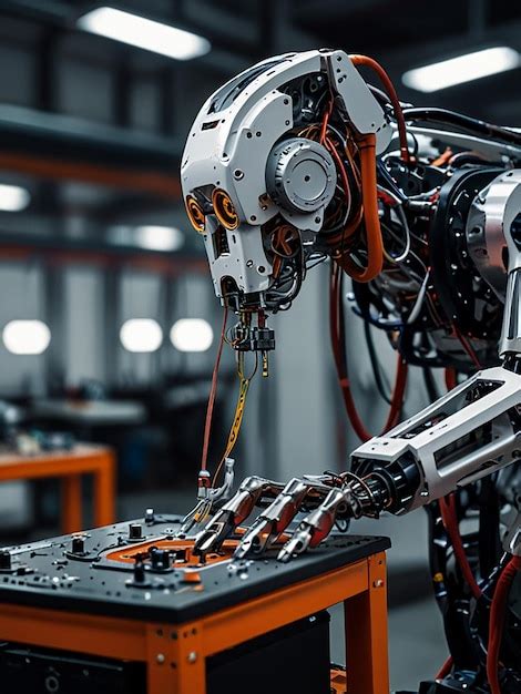 Advanced Robotics In Manufacturing Processes Premium Ai Generated Image