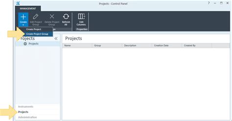 Add A Project Group Control Panel