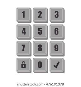 Password Code Numbers Buttons Locked Unlocked Stock Vector Royalty Free Shutterstock