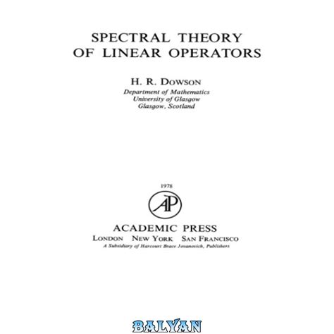 نظریه طیفی عملگرهای خطی وبلاگ کتابخانه دیجیتال بلیان