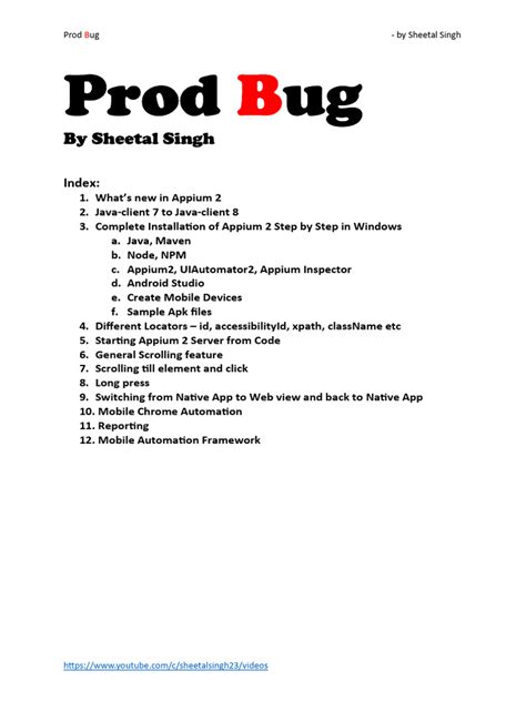 Appium 2 Prodbug Pdf Installation Computer Programs Android