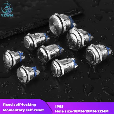 16mm 19mm 22mm Self Locking And Self Resetting Metal Push Button Switch Metal Button Switch