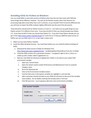 Fillable Online Gis Usu Installing GDAL For Python On Windows Gis Usu Fax Email Print PdfFiller
