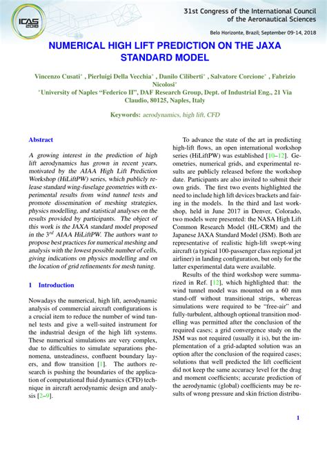 Pdf Numerical High Lift Prediction On The Jaxa Standard Model