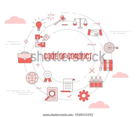 Code Conduct Concept Icon Set Template Stock Vector Royalty Free 1920115592 Shutterstock
