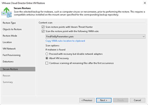 Step 9 Specify Secure Restore Settings User Guide For Vmware Vsphere