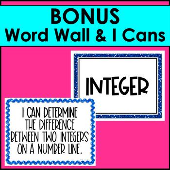 Subtracting Integers Reference Sheets Anchor Charts Banners Print Only