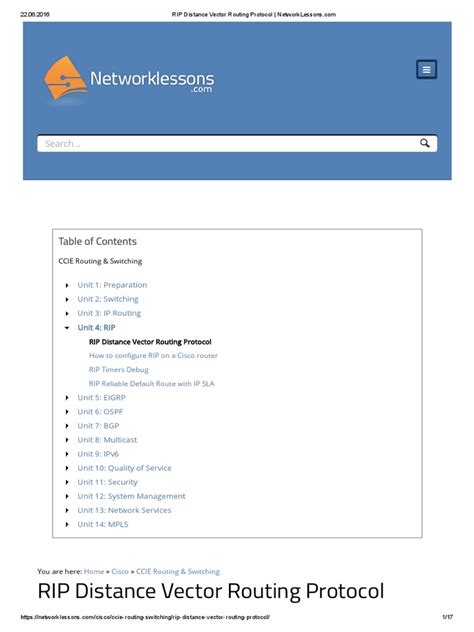 Rip Distance Vector Routing Protocol Search Pdf Routing Router