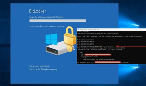 force bitlocker recovery mode unlock bitlocker protected drive