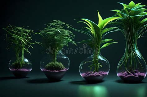 Enigmatic Botanical Illumination Bio Chemistry S Experimental Glow Stock Illustration