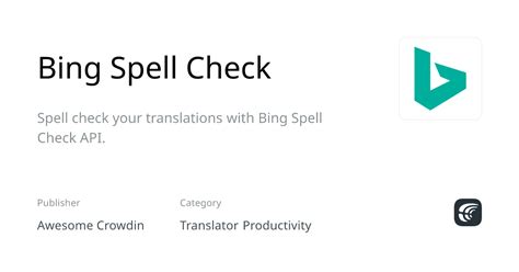 bing spell check crowdin marketplace