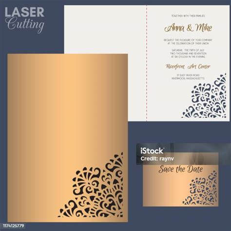 레이스 테두리가있는 종이 인사말 카드 결혼식 초대장 또는 인사말 카드 템플릿 레이저 또는 다이 커팅에 적합합니다 꽃 식물에 대한