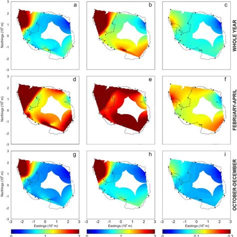 Microseism Amplitude Maps Spatial Distribution Of The Median Values Of