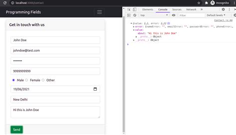 Form Handling In React Js With Validation Using React State