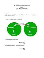 Lab 15 BGP Basic EBGP Configuration Docx IFT 466 Advanced Computer Networks Lab 15 BGP Lab 15 BGP Basic EBGP Configuration Docx IFT 466 Advanced Computer Networks Lab 15 BGP
