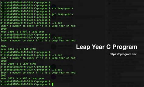 Leap Year Program In C C Program