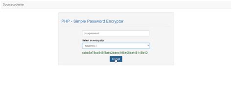 Php Simple Password Encryptor Sourcecodester
