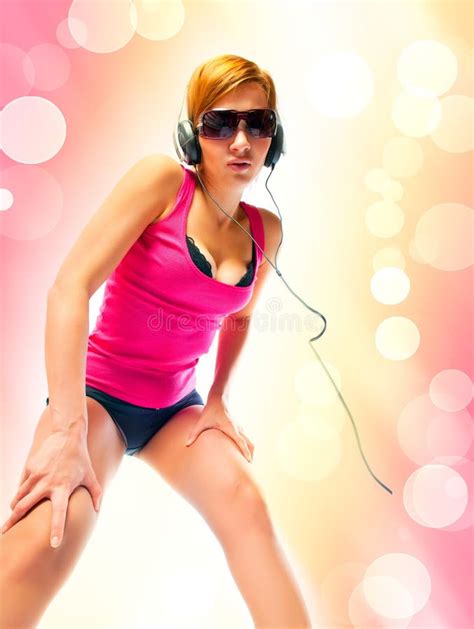 Sexual Woman In Headphones Stock Image Image Of Face