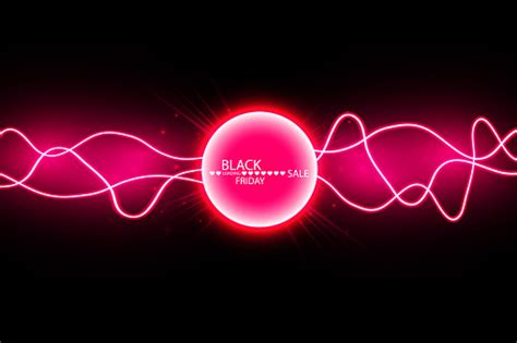 검은 금요일 판매 포스터 또는 배너입니다 빛나는 화려한 원 추상 검은색에 붉은 빛 효과 쇼핑에 대 한 디자인 서식 파일 3차원 형태에 대한 스톡 벡터 아트 및 기타 이미지
