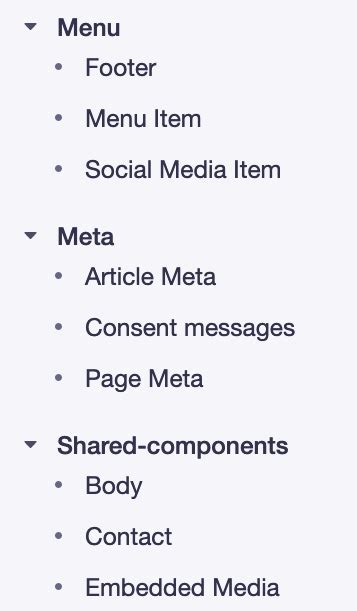 improve visual alignment of components in the content type builder