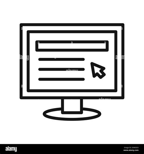Browser Icon Black Line Art Vector In Black And White Outline Set